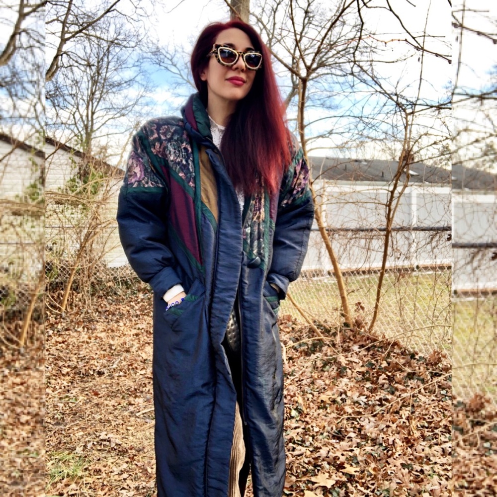 Vintage 80s Coat Parka Winter Eighties Multicolor - Gem